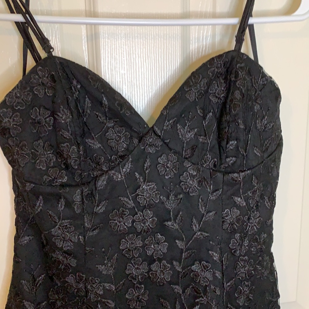 Lulu’s Lacy Black Cocktail Dress - Gem